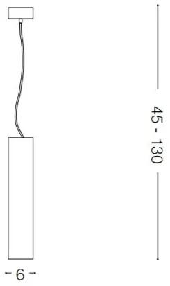 Ideal Lux Závěsné svítidlo SKY SP1, š. 6 cm, v. max. 130 cm Barva: Bílá
