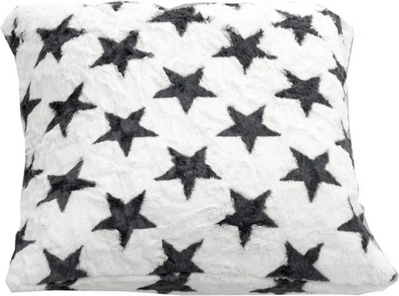 Dekorační polštář Vanessa 45x45 cm, šedé hvězdy