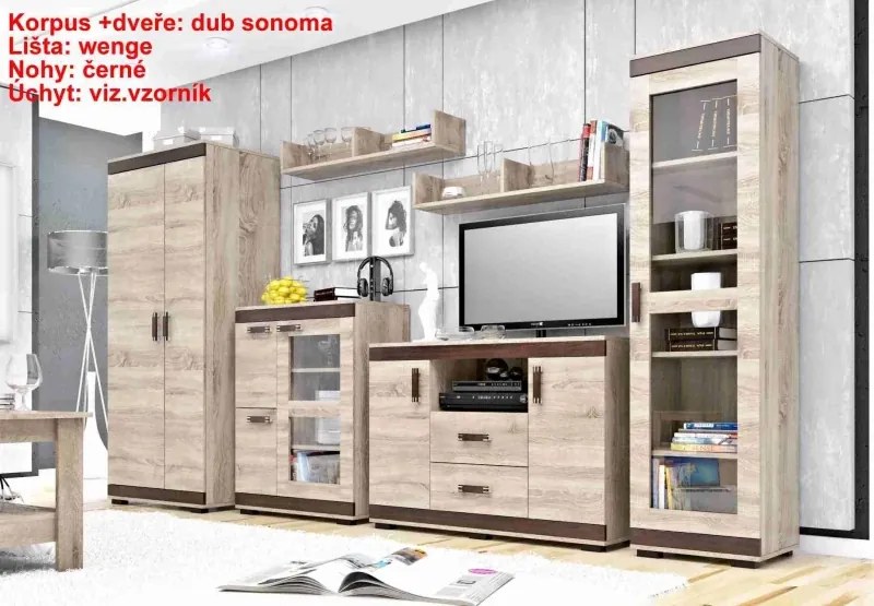Obývací stěna Kombi P2, artisan (č.1/černé)
