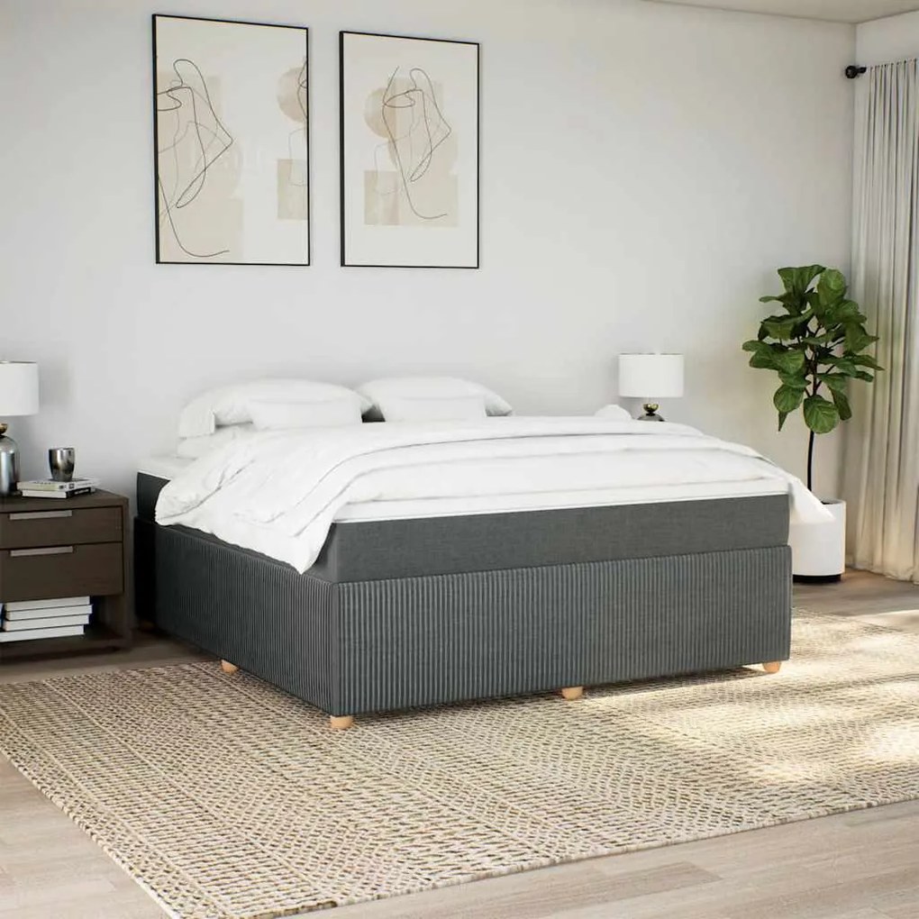 Box spring postel s matrací tmavě šedá 180x200 cm textil 3285589
