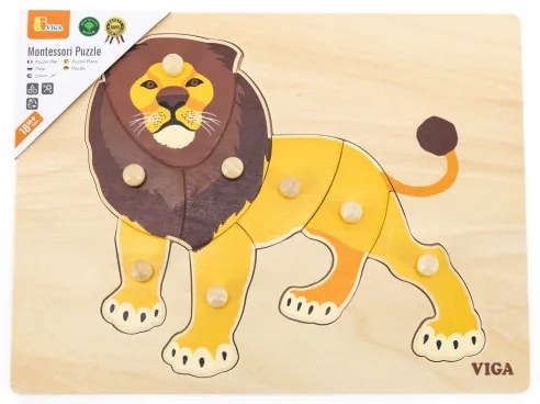 Dřevěné puzzle s úchyty Viga 44602 Lev