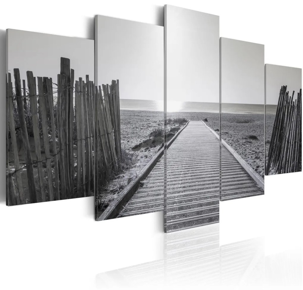 Vícedílné obrazy - šedobílá vzpomínka (200x100 cm) - Murando DeLuxe