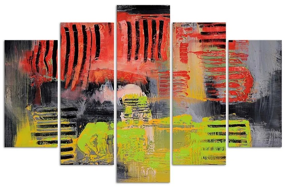 Gario Obraz na plátně Hra barev - 5 dílný Rozměry: 100 x 70 cm
