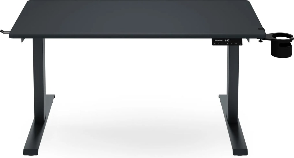 Elektrický stůl s nastavením výšky ergonomický antracitový,1200x600 mm: ARIA