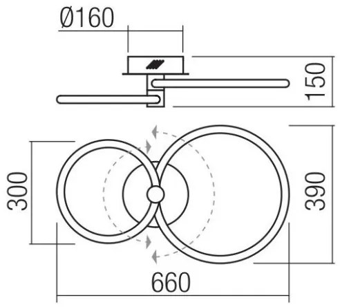 Redo 01-2221 - LED Stmívatelné stropní svítidlo SPELL LED/32W/230V bílá