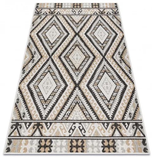 Dywany Łuszczów Kusový koberec Cooper Sisal Aztec 22224 ecru/black – na ven i na doma Rozměry koberců: 80x150