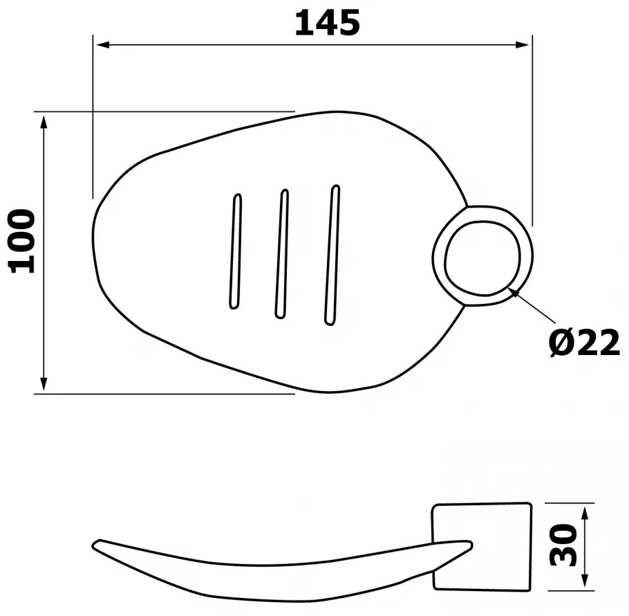 Aqualine Mýdlenka pro sprchovou tyč 22mm, plast 11444-1