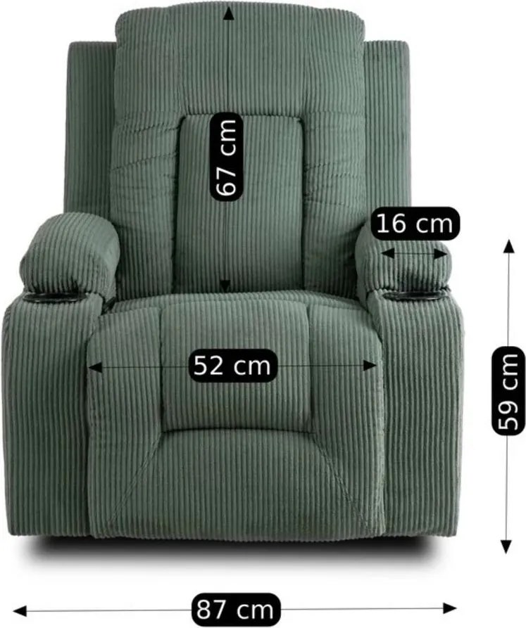 Masážní křeslo Limun 3, zelená