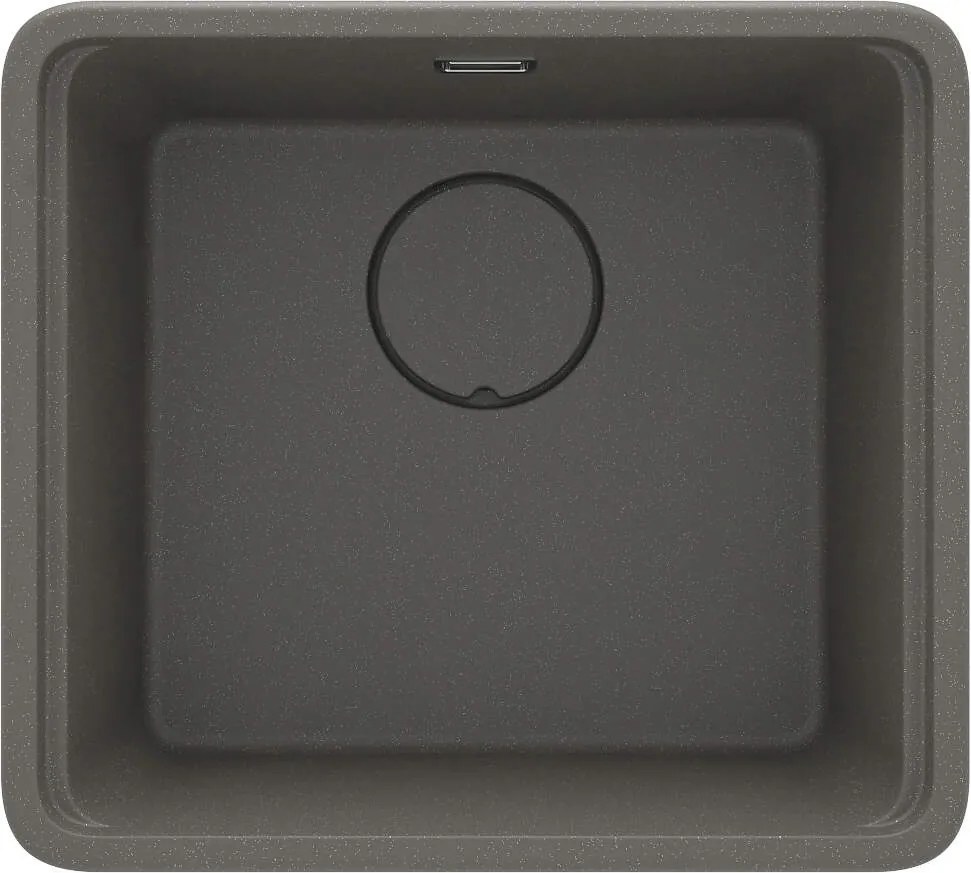 Deante Momi, 1-komorový granitový dřez 500x450x230 mm s úsporným sifonem, antracitová, DEA-ZKM_T10A