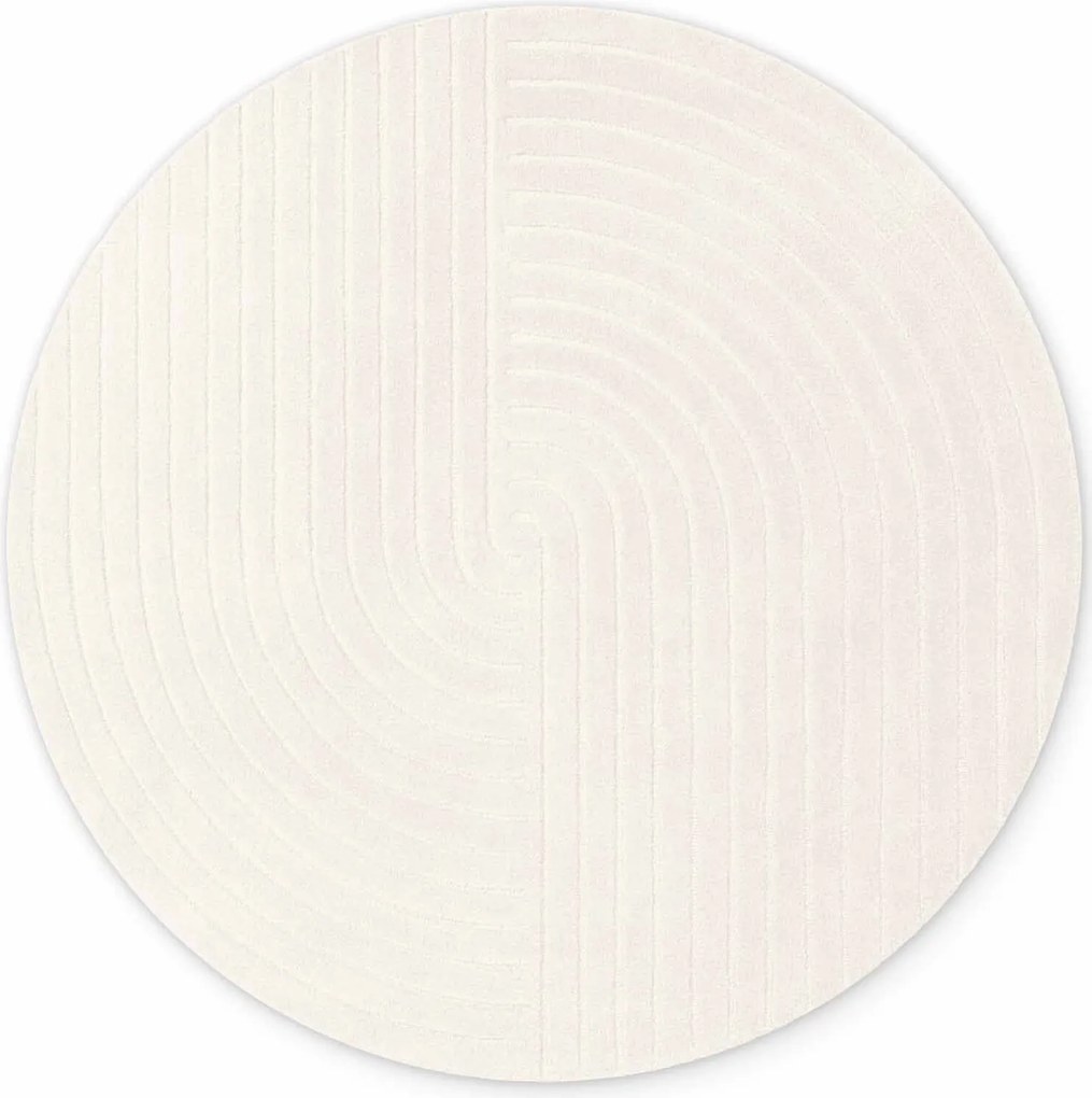 Vikosa, Kusový koberec Vikosa Arcura 106269 Cream White kruh, 120x120 (průměr) kruh, bílá, ložnice