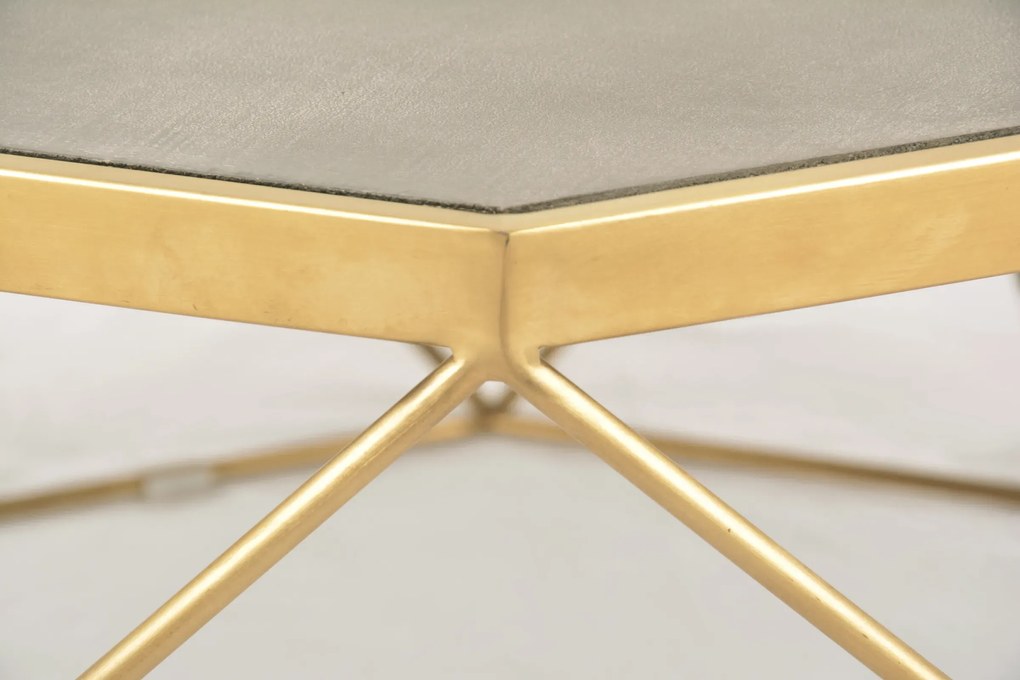Konferenční stolek Glamour 106 cm zlatý/šedý