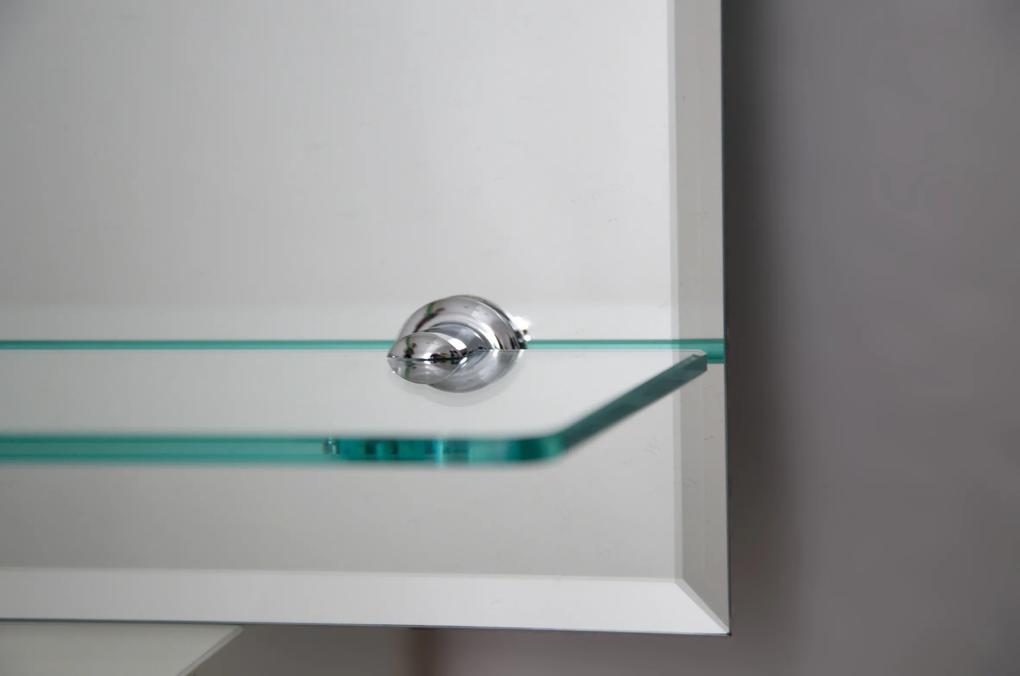 AMIRRO Fazetované zrcadlo do koupelny MILANO 60 x 50 cm s poličkou 712-369