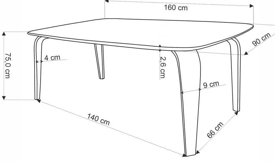 Jídelní stůl Mando, ořech / černá