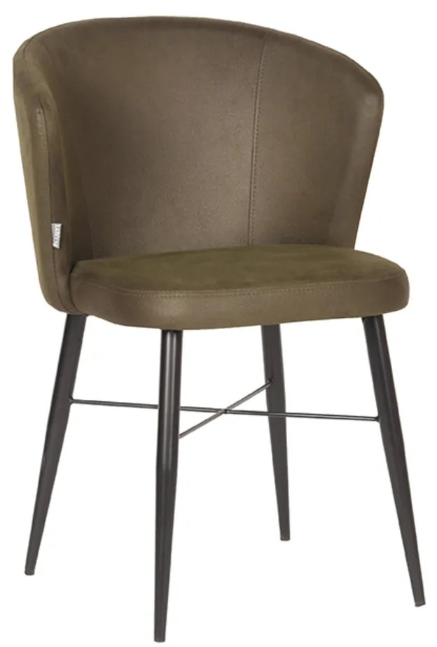 LABEL51 Jídelní židle WAVE zelená mikrovlákno Color: Army green UK-30.163
