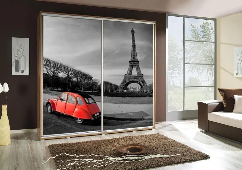 Moderní šatní skříň Penelopa 205 - Paříž 1 - švestka wallis