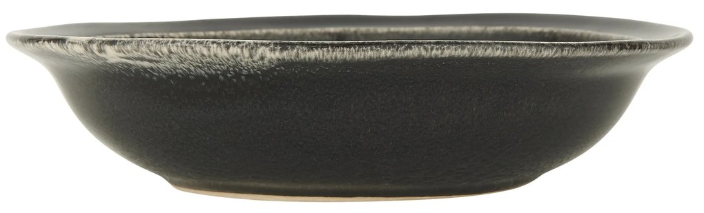 IB LAURSEN Polévkový talíř Black Dunes 20 cm, šedá barva, černá barva, keramika
