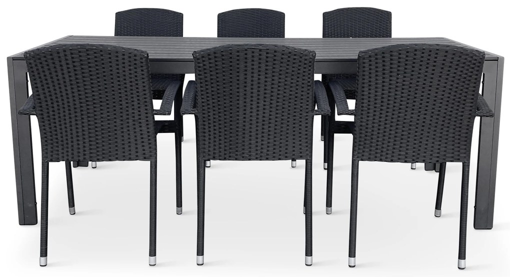 Nábytek Texim Nábytek na zahradu ratan - stůl VIKING XL 190cm + 6x židle ROMA