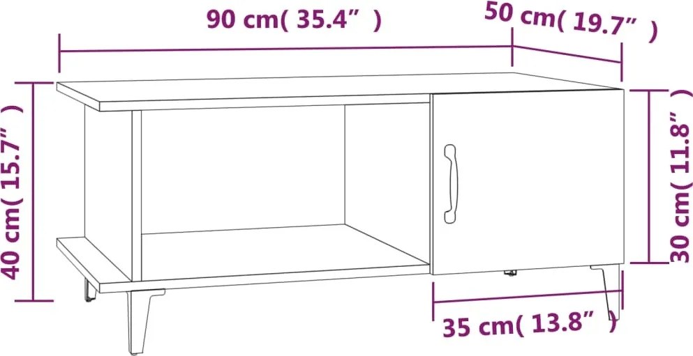 vidaXL Konferenční stolek 90 x 50 x 40 cm kompozitní dřevo [817548] Barva: Betonová šedá