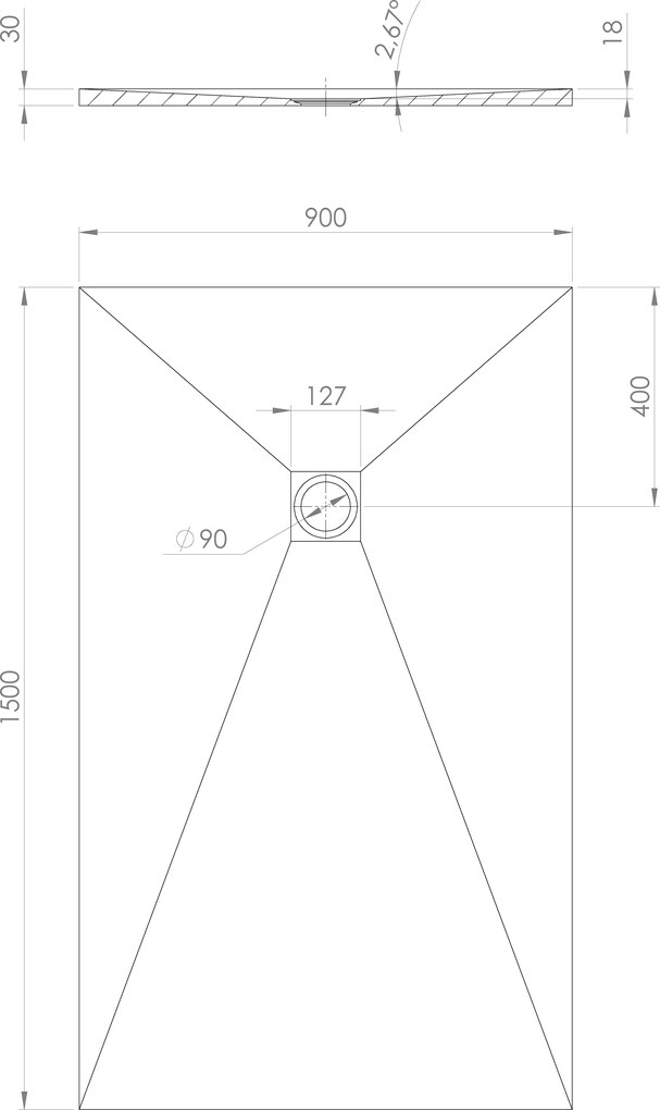 Polysan Treneca sprchová vanička z litého mramoru 150 x 90 cm s možností úpravy rozměru béžová mat 84310.81