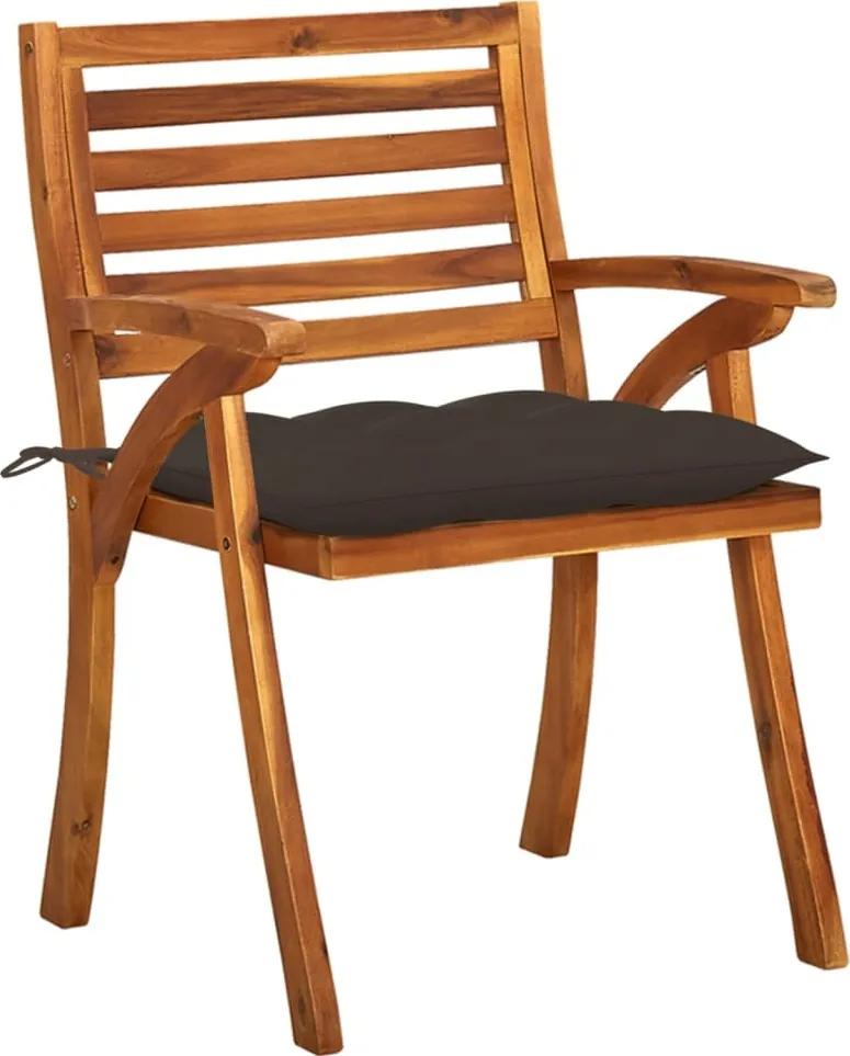 vidaXL Zahradní židle s poduškami 4 ks masivní akáciové dřevo [3075197] Barva: Zelená