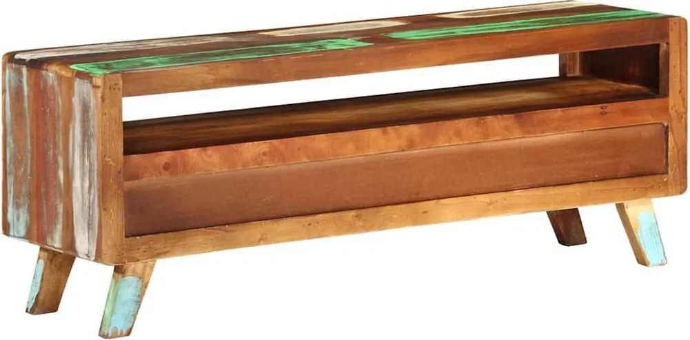 TV stolek vícebarevný 110x30x40 cm masivní recyklované dřevo 337063