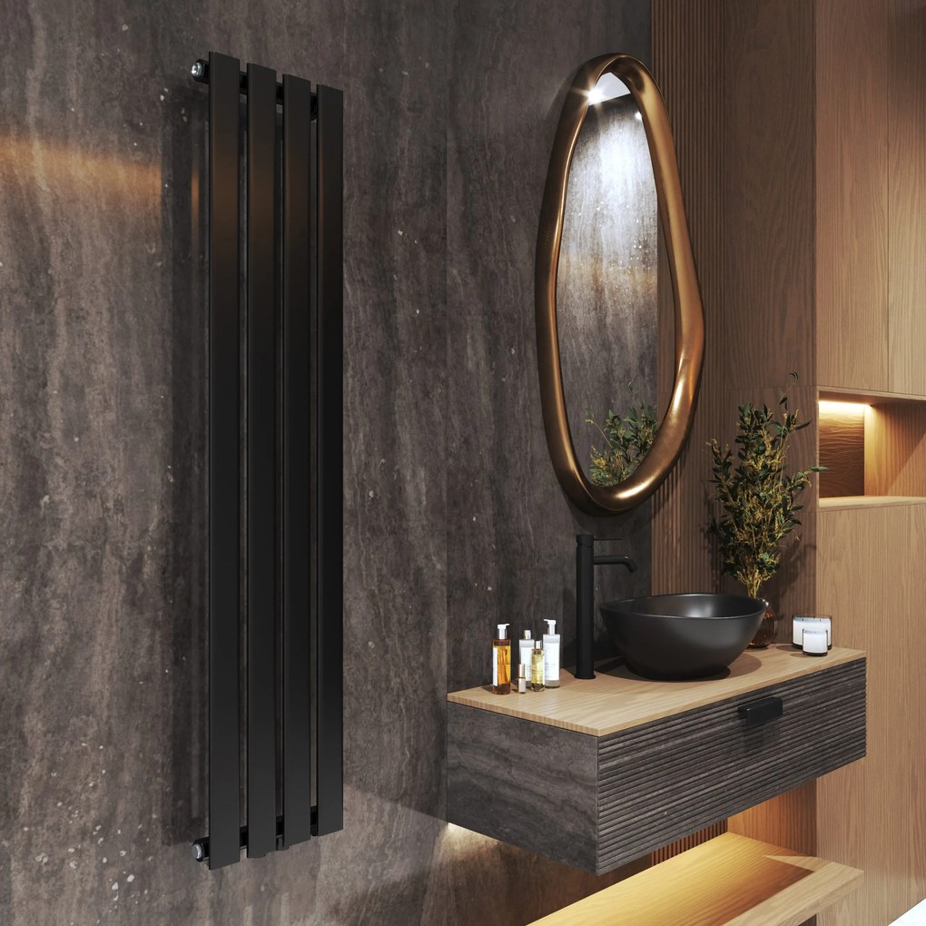 Gamma Vertical, topné těleso 296x1400 mm, 458 W, černá matná, GMA-VERT-1400296-BK