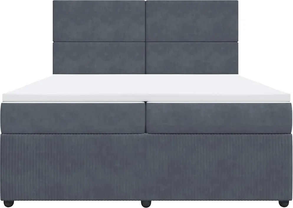 Box spring postel s matrací tmavě šedá 200x200 cm samet 3294725