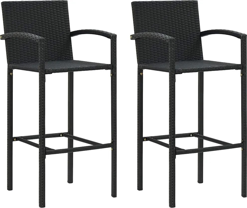 3dílný zahradní barový set černý polyratan 3187651