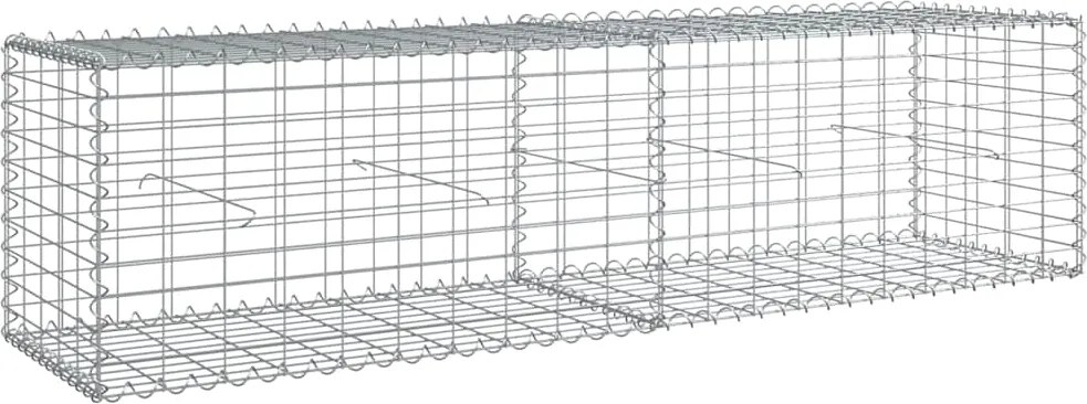 Gabionový koš s víkem 200 x 50 x 50 cm pozinkované železo 3295133