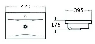 Keramické umyvadlo zápustné MEXEN EMMA 42x39 cm bílé
