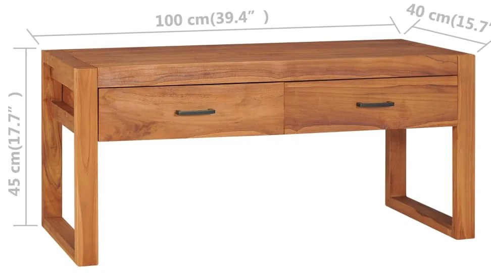 vidaXL Marketos TV stolek 100 x 40 x 45 cm teakové dřevo