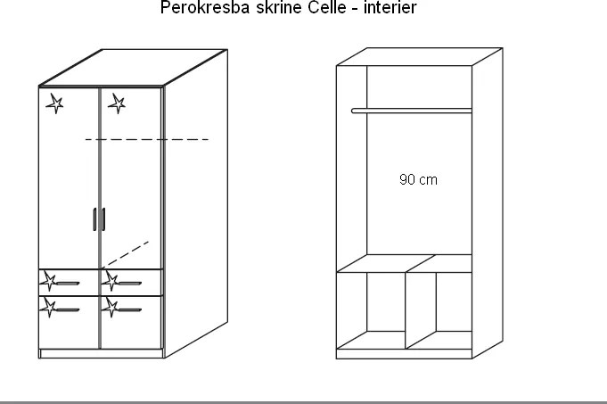 Šatní skříň Celle AN925-3121, bílá