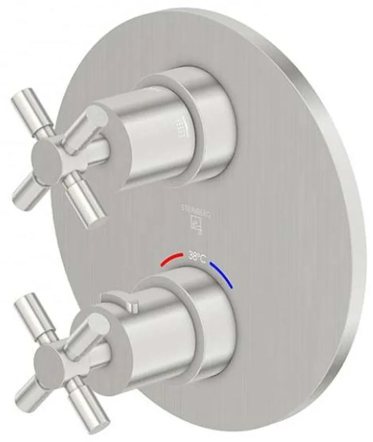Steinberg 250 - Termostatická baterie pod omítku pro 2 spotřebiče, kartáčovaný nikl 250 4133 3 BN
