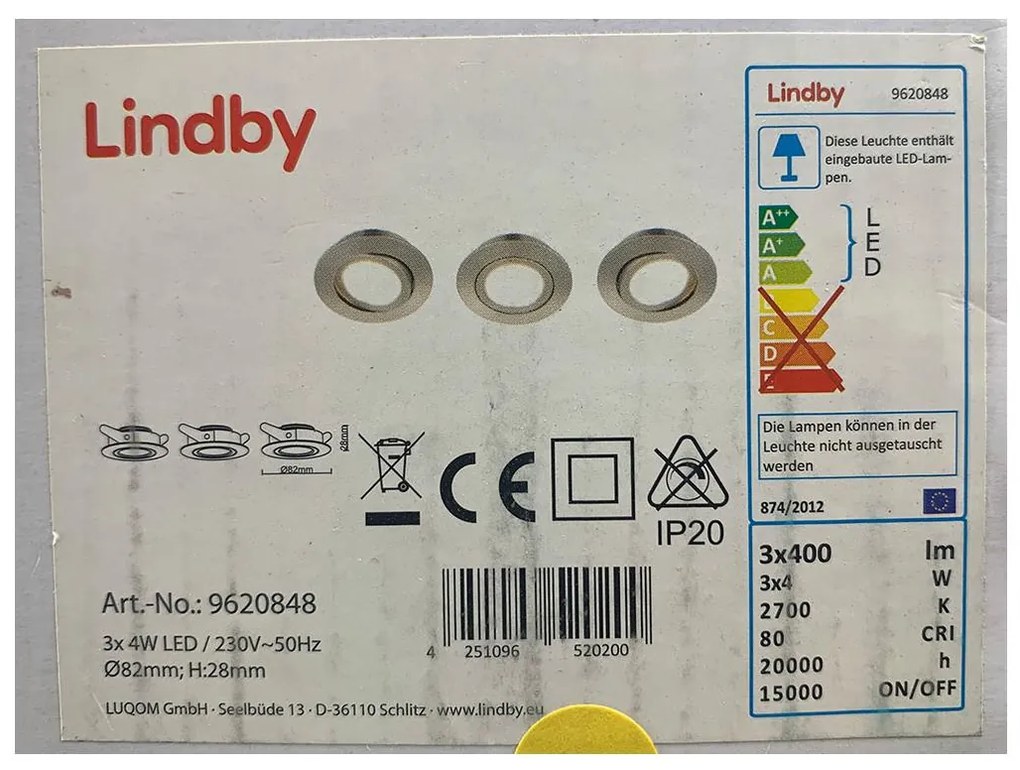 Lindby Lindby - SADA 3x LED Podhledové svítidlo ANDREJ LED/4W/230V LW1511