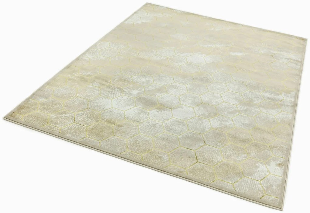 Béžový  koberec Ston Honeycomb Rozměry: 80x150 cm