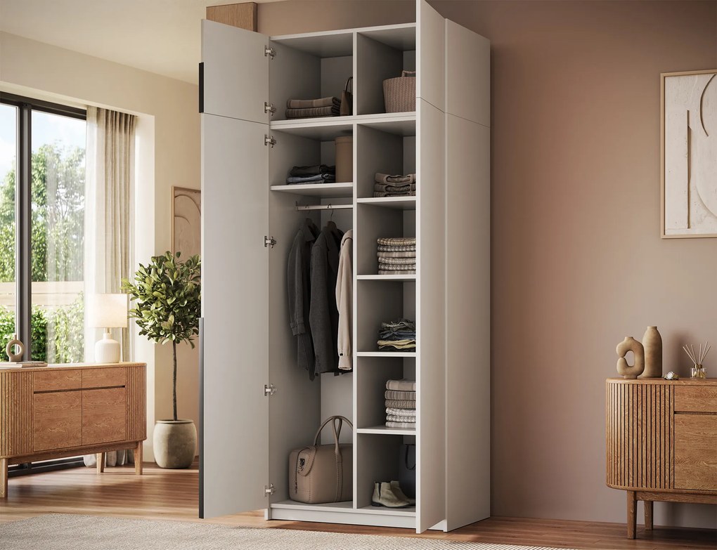 ADRK Furniture Alera II s nástavcem Skříň s otočnými dveřmi ADRK-W-ALER-100-KB