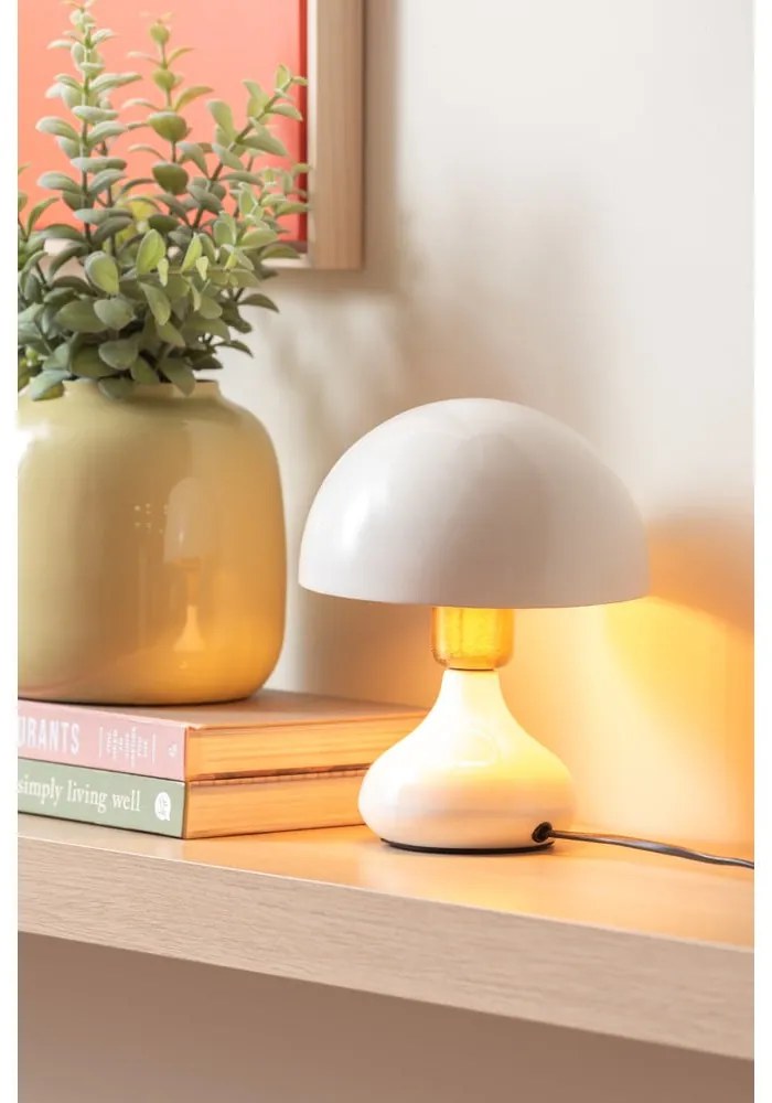 Bílá stolní lampa s kovovým stínidlem (výška 23 cm) Binc – Leitmotiv