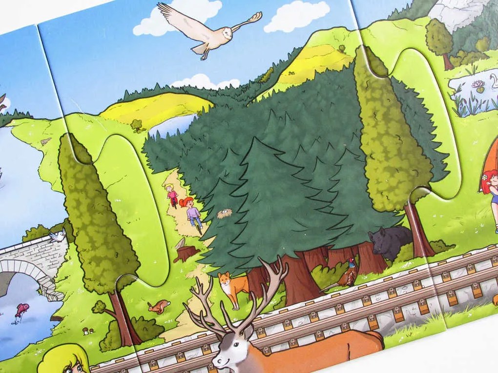 EFKO HRA Na výletě puzzle s příběhem skládačka s dřevěnou figurkou ef54648