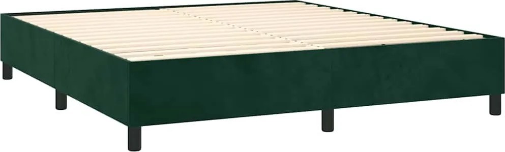 Rám postele s boxspringem tmavě zelená 200 x 200 cm samet 3121141