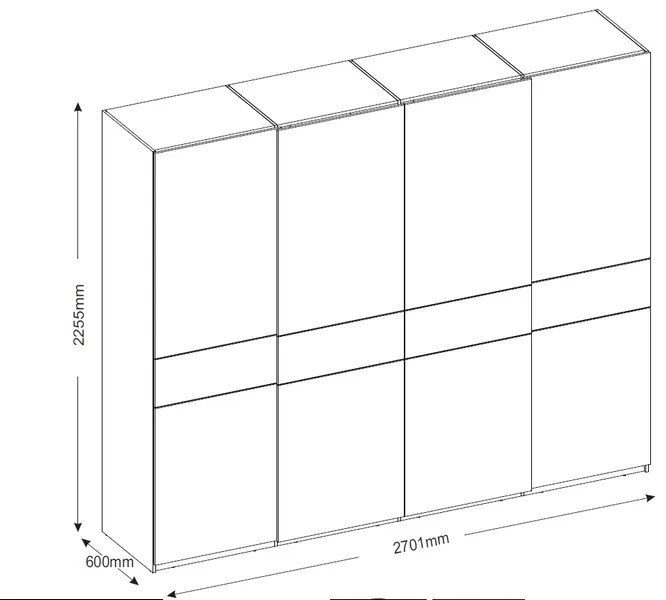 Šatní skříň Bergamo, bílá/dub wotan
