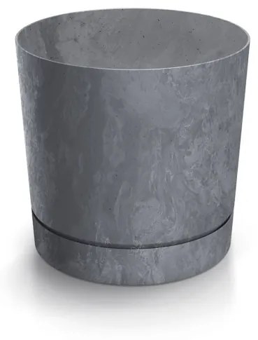 PROSPERPLAST Květináč - TUBO P Beton Effect Průměr: 33,8 cm, Barva: šedá