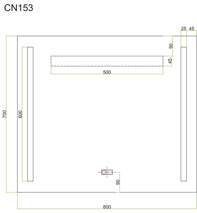 Mereo Mereo, Zrcadlo 80x70 cm s LED osvětlením, CN153