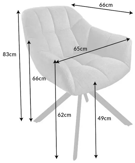 Designová otočná židle Vallerina šedo-béžová