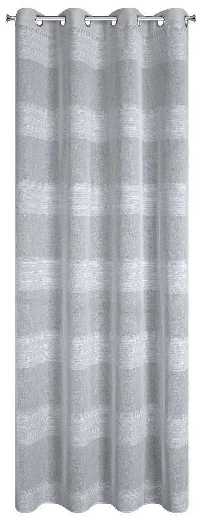 ZÁVĚS NA KROUŽCÍCH MARGARET 140X250 CM STŘÍBRNÁ
