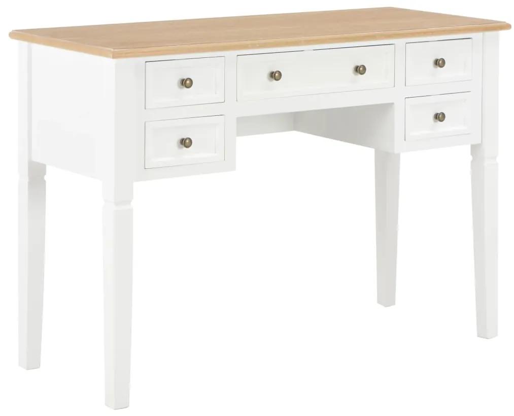 280069 vidaXL Psací stůl bílý 109,5 x 45 x 77,5 cm dřevo