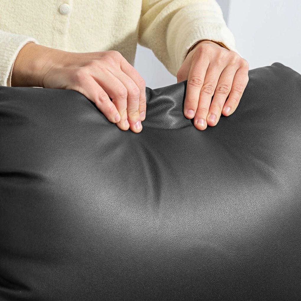 HOMCOM Masážní křeslo, relaxační křeslo, polohovací křeslo, 1 sklápěcí stůl, 1 podnožka; 77 cm x 93 cm x 105 cm, Černá