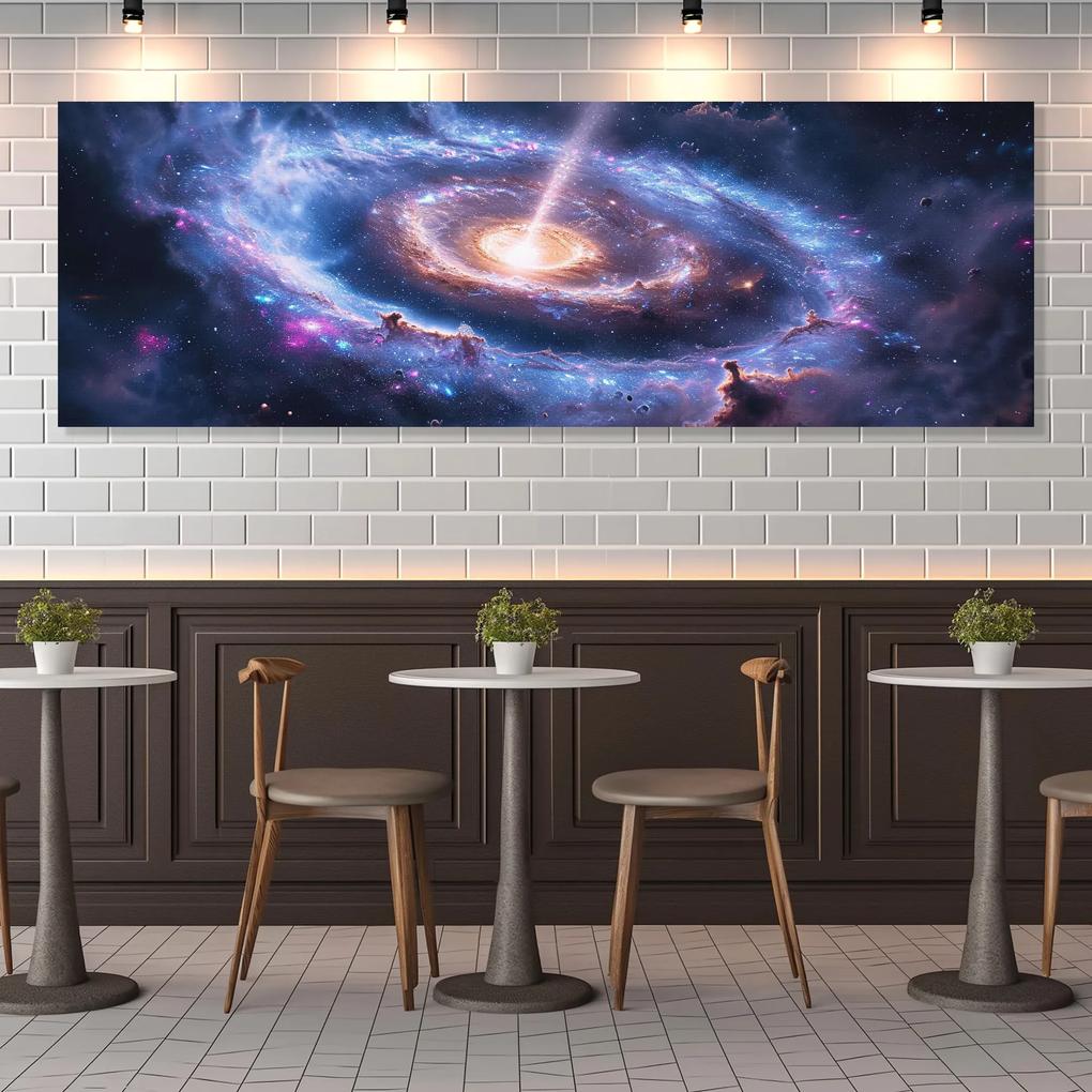 Obraz na plátně - Galaxie Quesor FeelHappy.cz Velikost obrazu: 60 x 20 cm