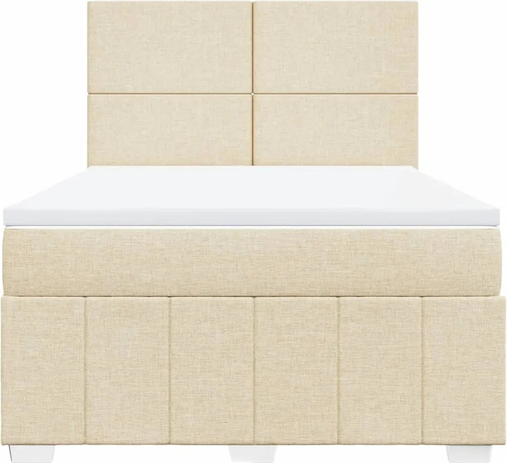 Box spring postel s matrací krémová 140x200 cm textil 3293989