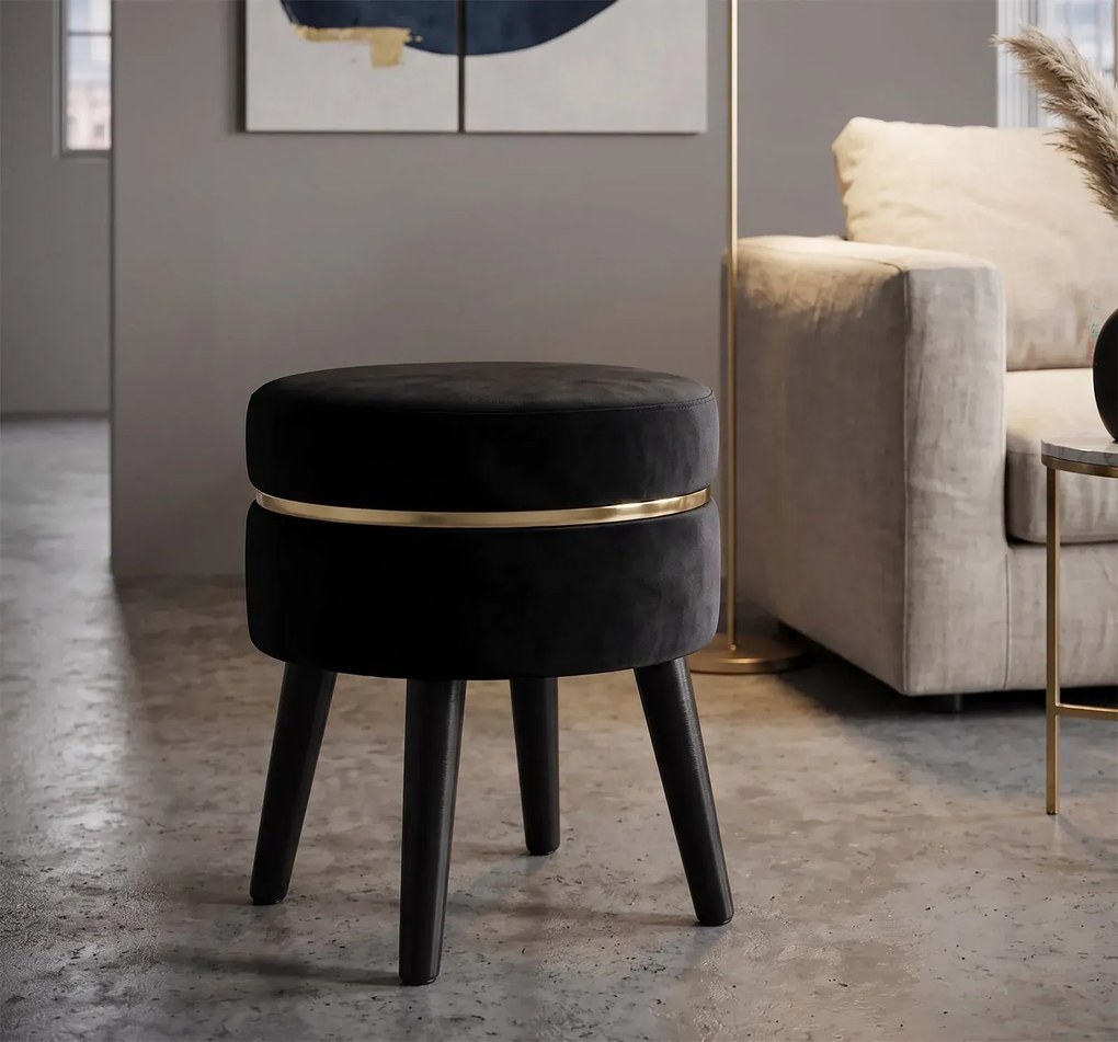 Taburet PARIS 35 cm černý