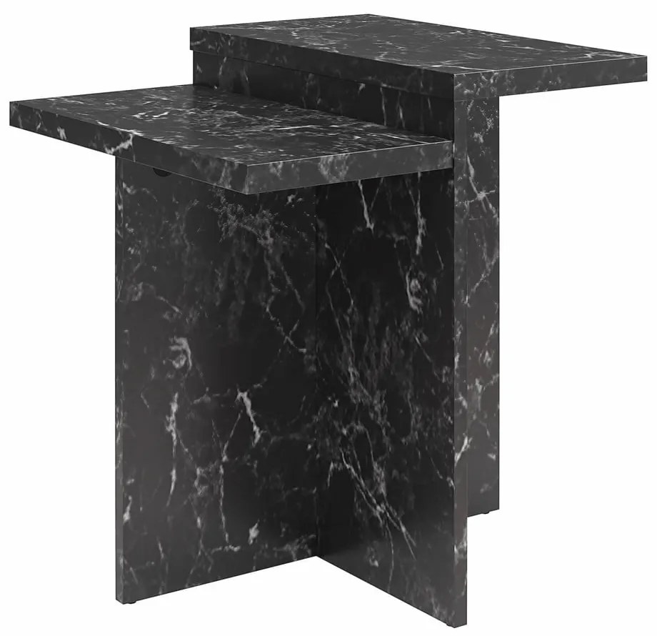 Černý konferenční stolek v dekoru mramoru 56x56 cm Brielle – Støraa